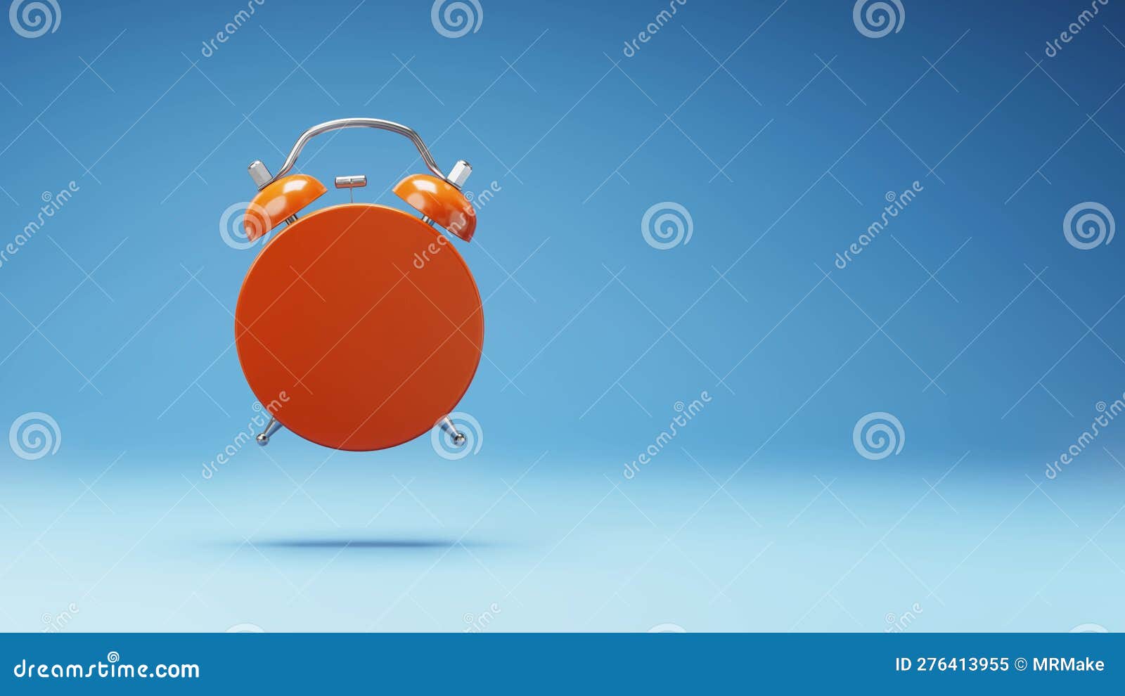 Alarm Clock Spinning on Studio Blue Background Stock Video - Video of ...