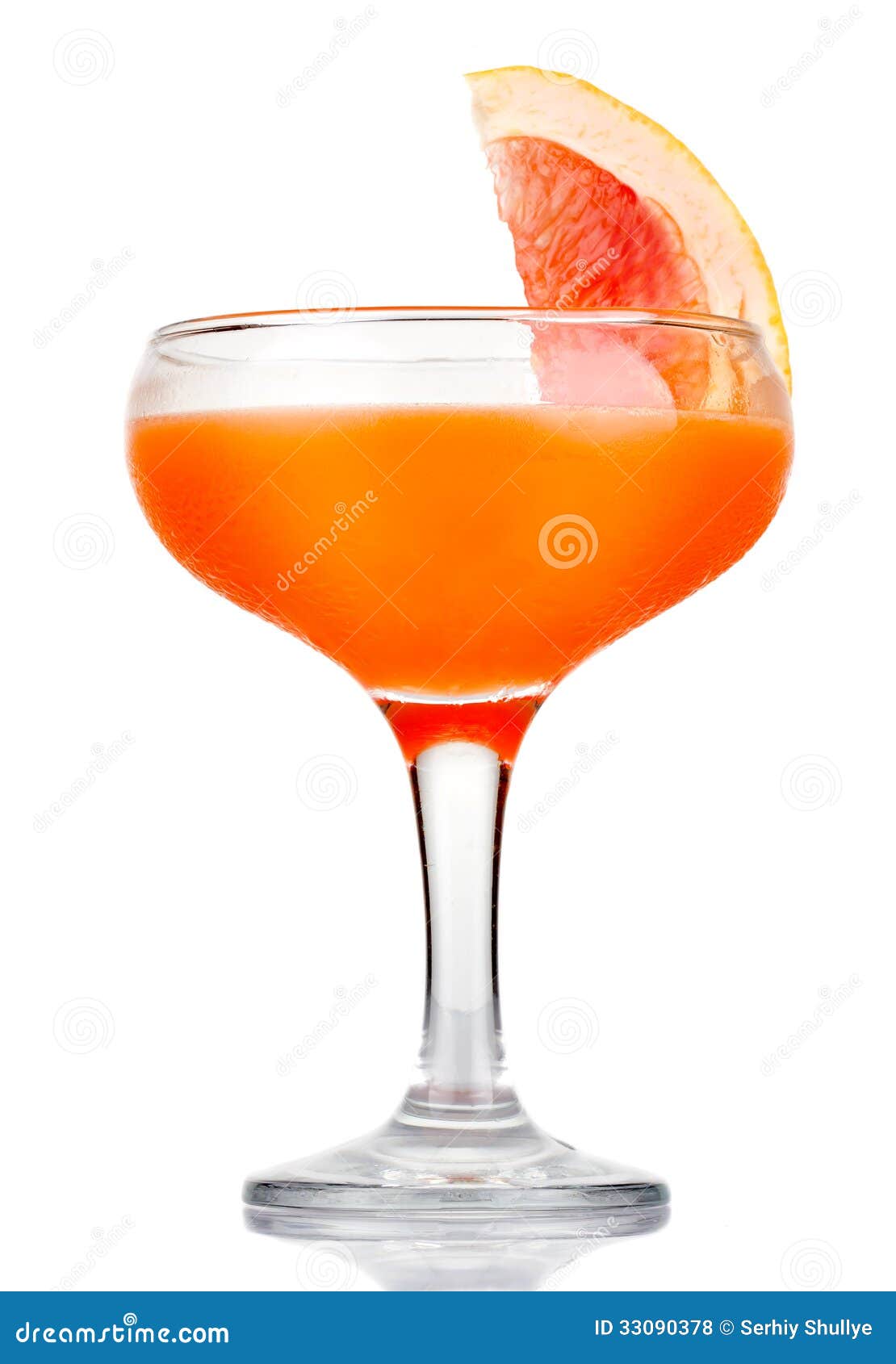 Orange Alcohol Cocktail with Fruit Slice Isolated on White Stock Photo ...