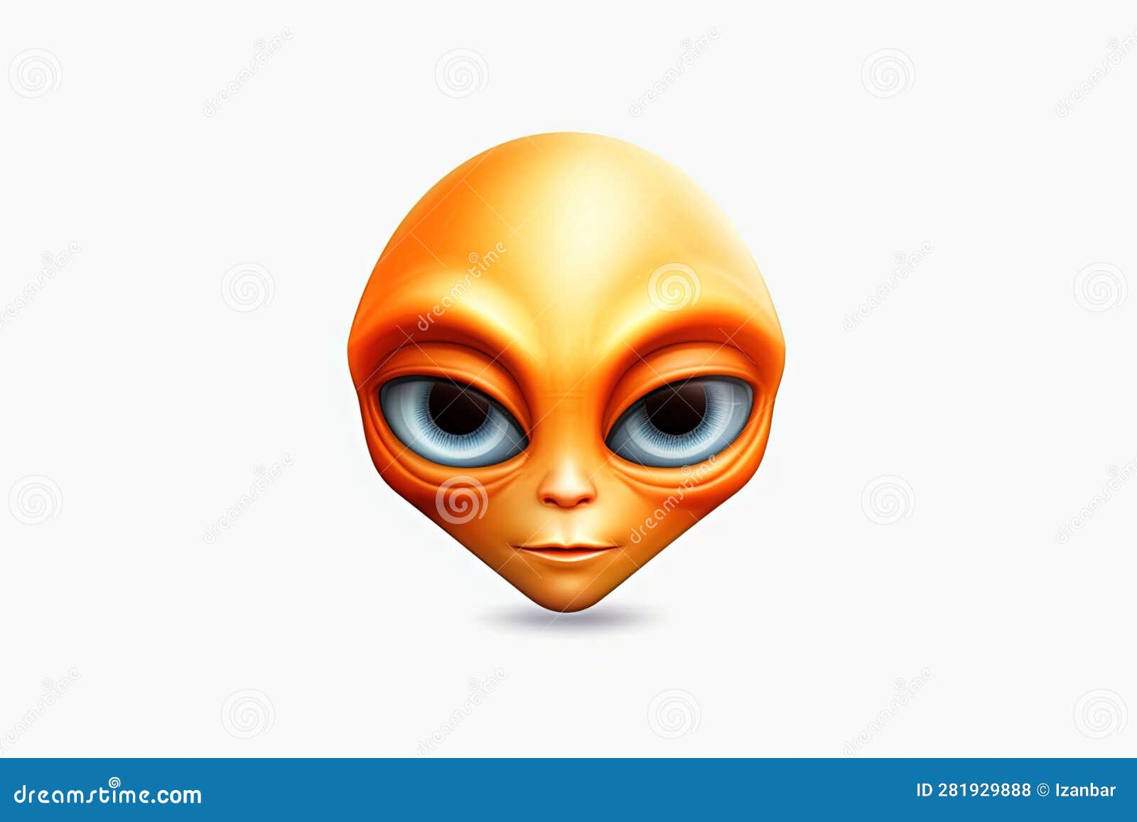 Orange Alien Face Emoji Icon Isolated, Illustration Generative Ai Stock ...