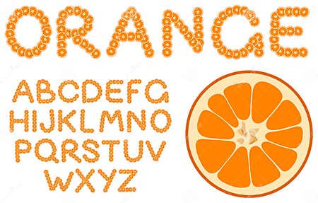 Orange alphabet stock vector. Illustration of juicy, ripe - 23086595