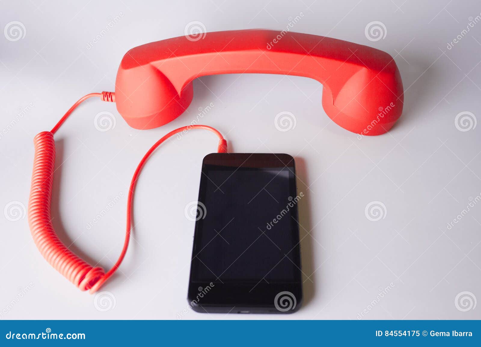 Orange Analog Phone and Smartphone Stock Image - Image of black ...
