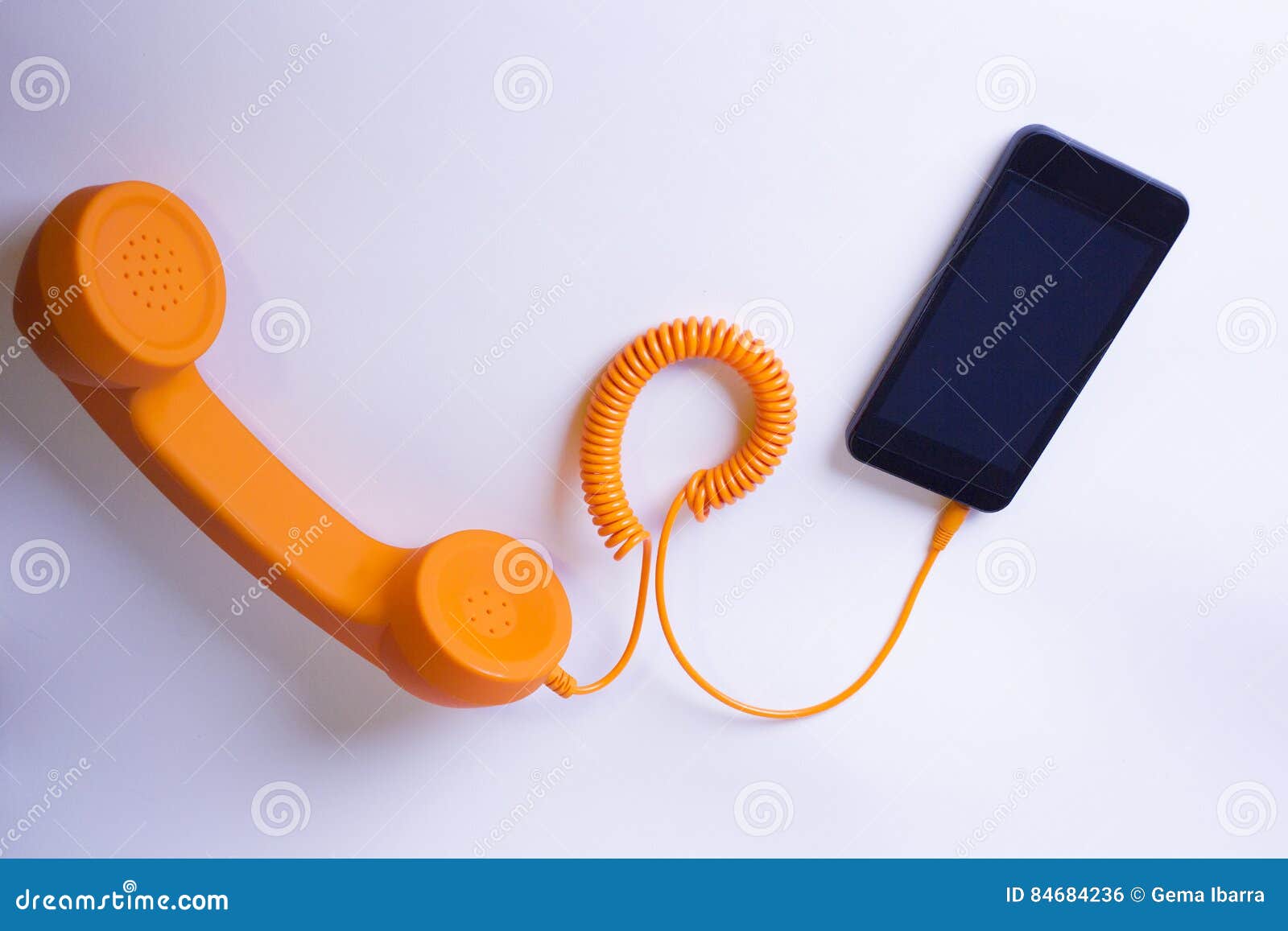 Orange Analog Phone and Smartphone Stock Photo - Image of phone ...