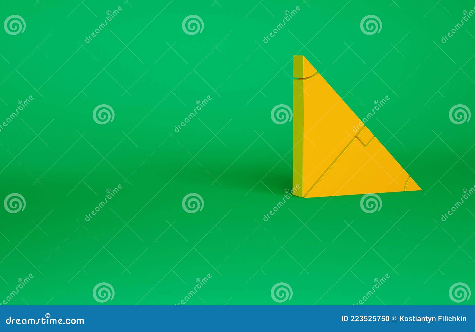 Orange Angle Bisector of a Triangle Icon Isolated on Green Background ...