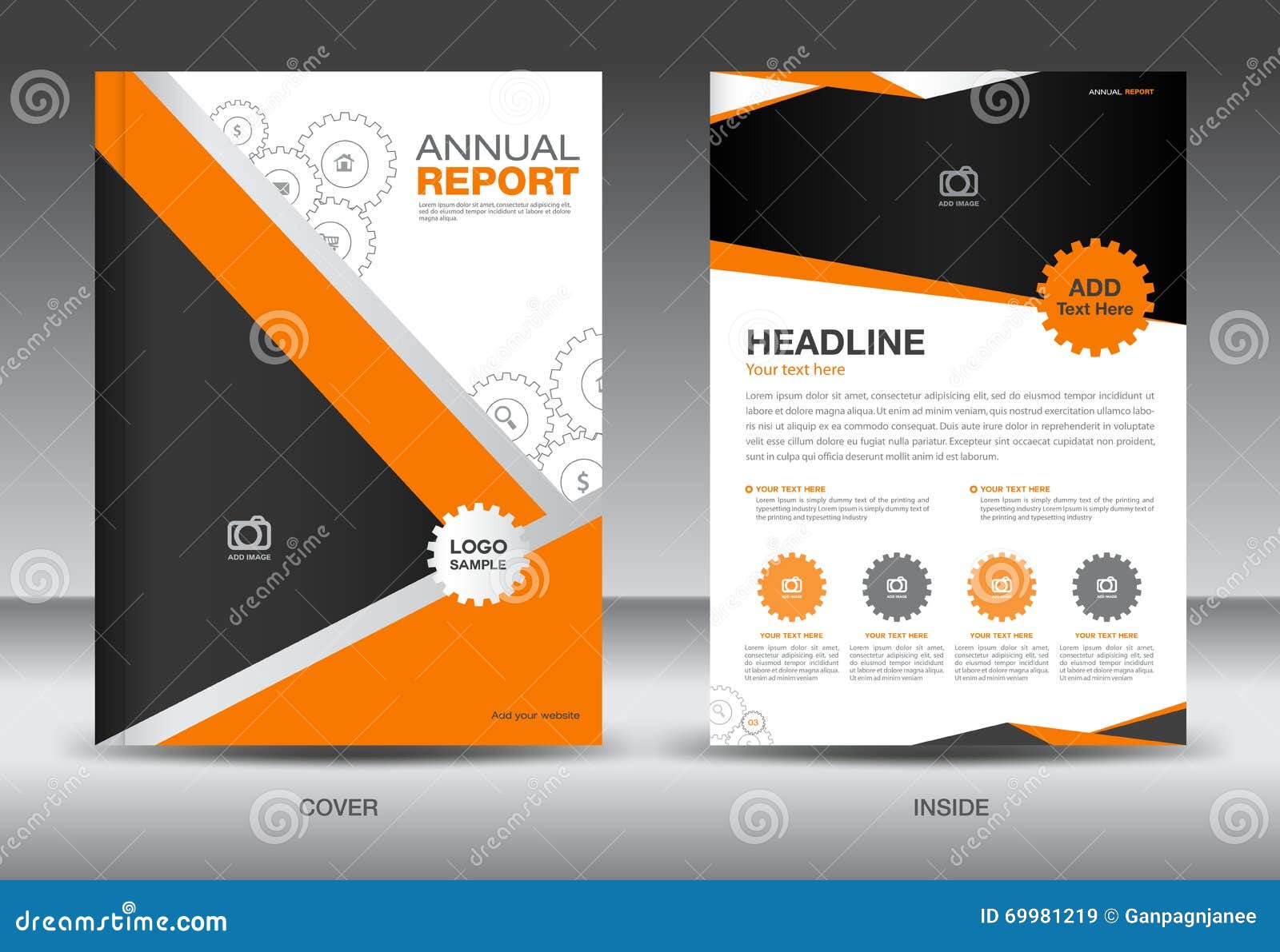 Orange Annual Report Template,cover Template,brochure Fl Yer,inf Stock ...