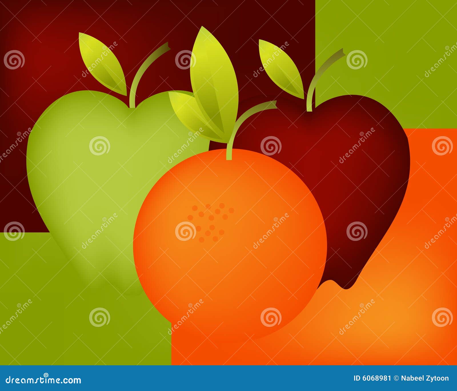 Orange and Apple 04 stock vector. Illustration of green - 6068981