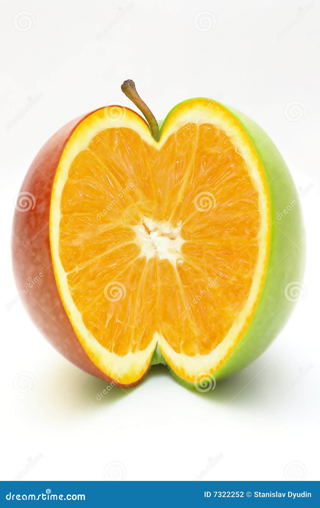 Orange in apple stock photo. Image of biology, color, design - 7322252