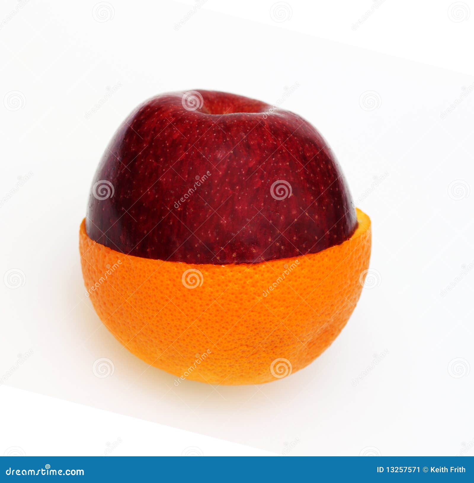 Orange and Apple Joined Together Stock Image - Image of fruits ...