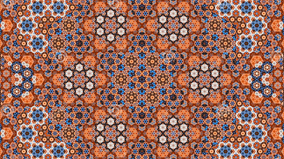 Orange Arabesque Abstract Background Stock Illustration - Illustration ...