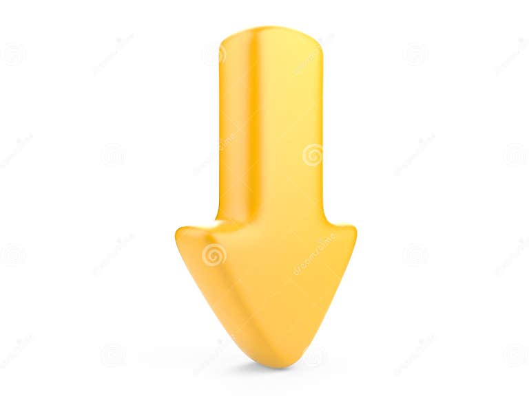 Orange arrow - 3d render stock illustration. Illustration of ...