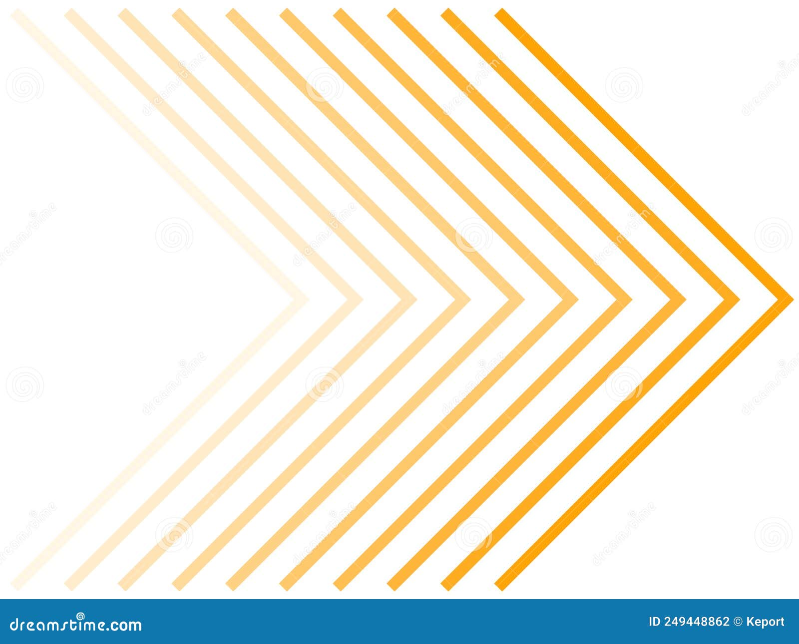 Orange Arrow Banner Showing Right Direction Stock Illustration ...