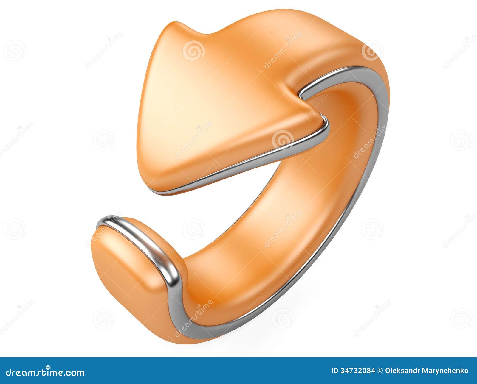 Orange Arrow Basic Simple Shapes Isolated On White Background ...