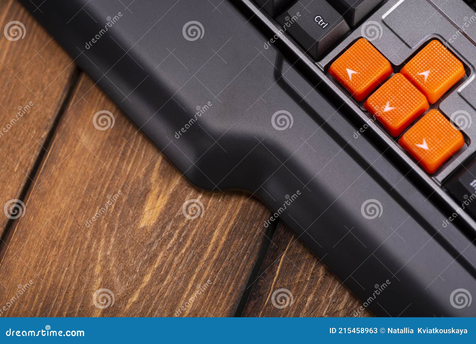 Orange Arrow Keys on a Black Keyboard, Up, Down, Left, Right Buttons on ...