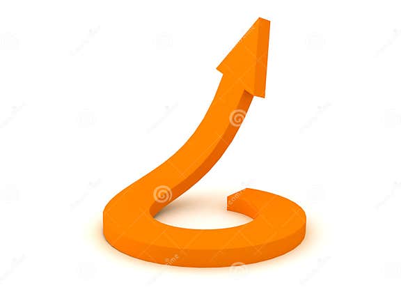 Orange Arrow Move Up from Cycle Motion Stock Illustration ...
