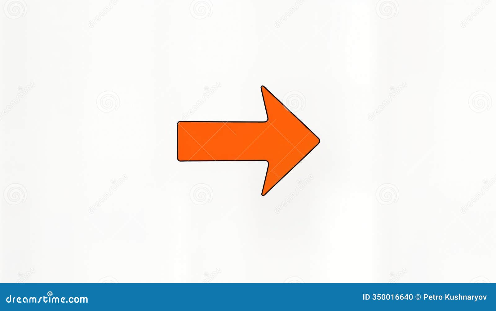 Orange Arrow Points Right on White Background. Simple Graphic Design ...