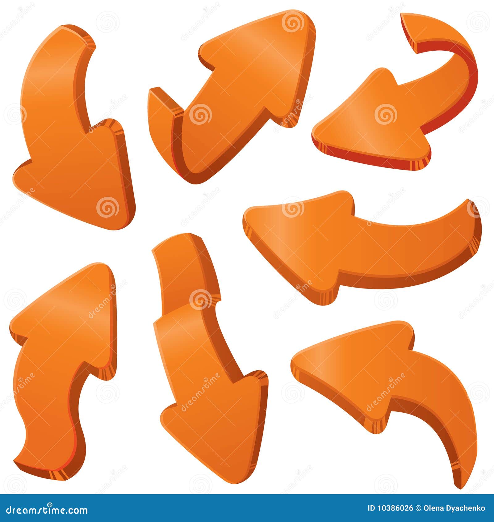 Orange arrows stock vector. Illustration of objects, motion - 10386026