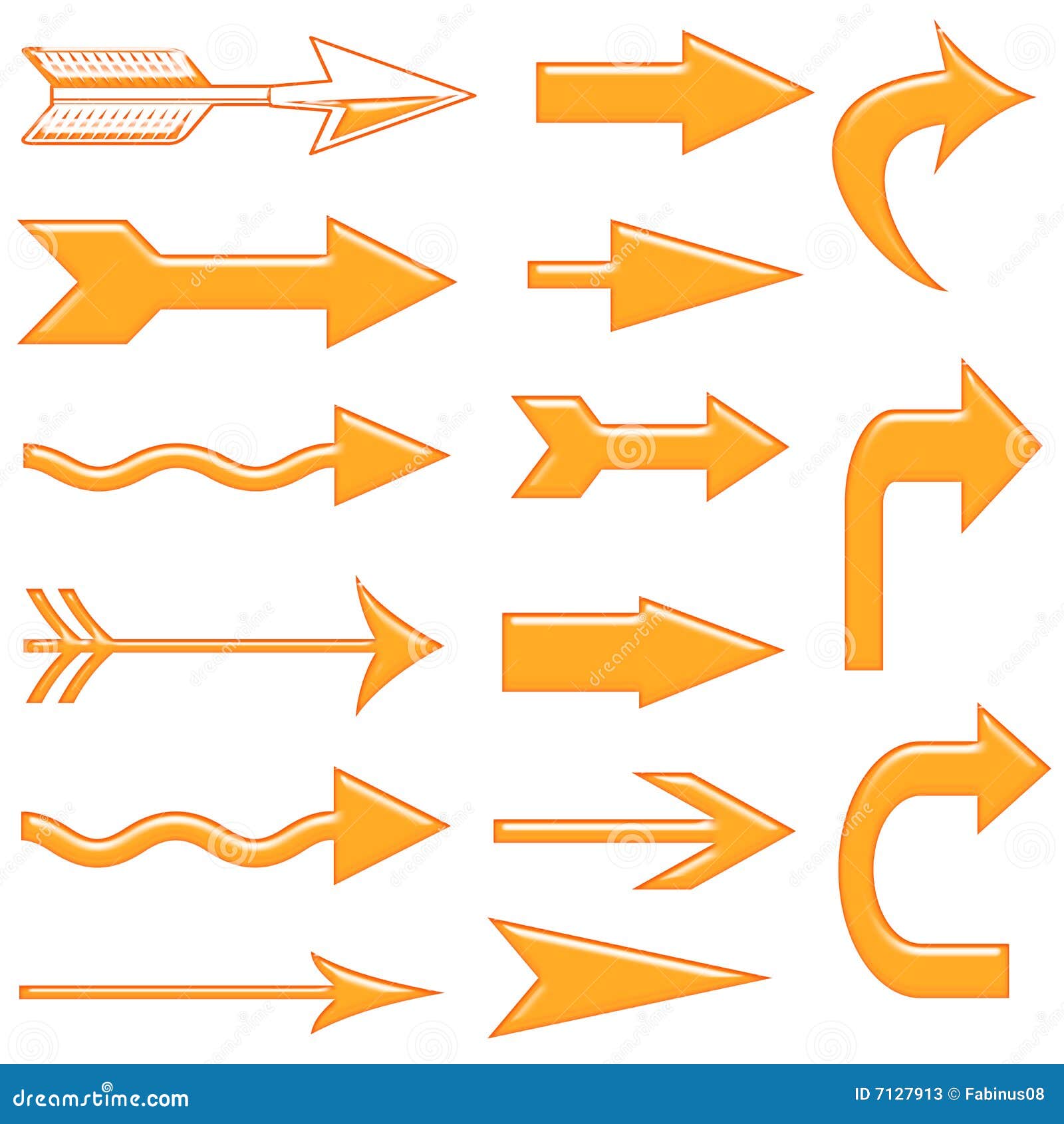 Orange arrows stock illustration. Illustration of glossy - 7127913