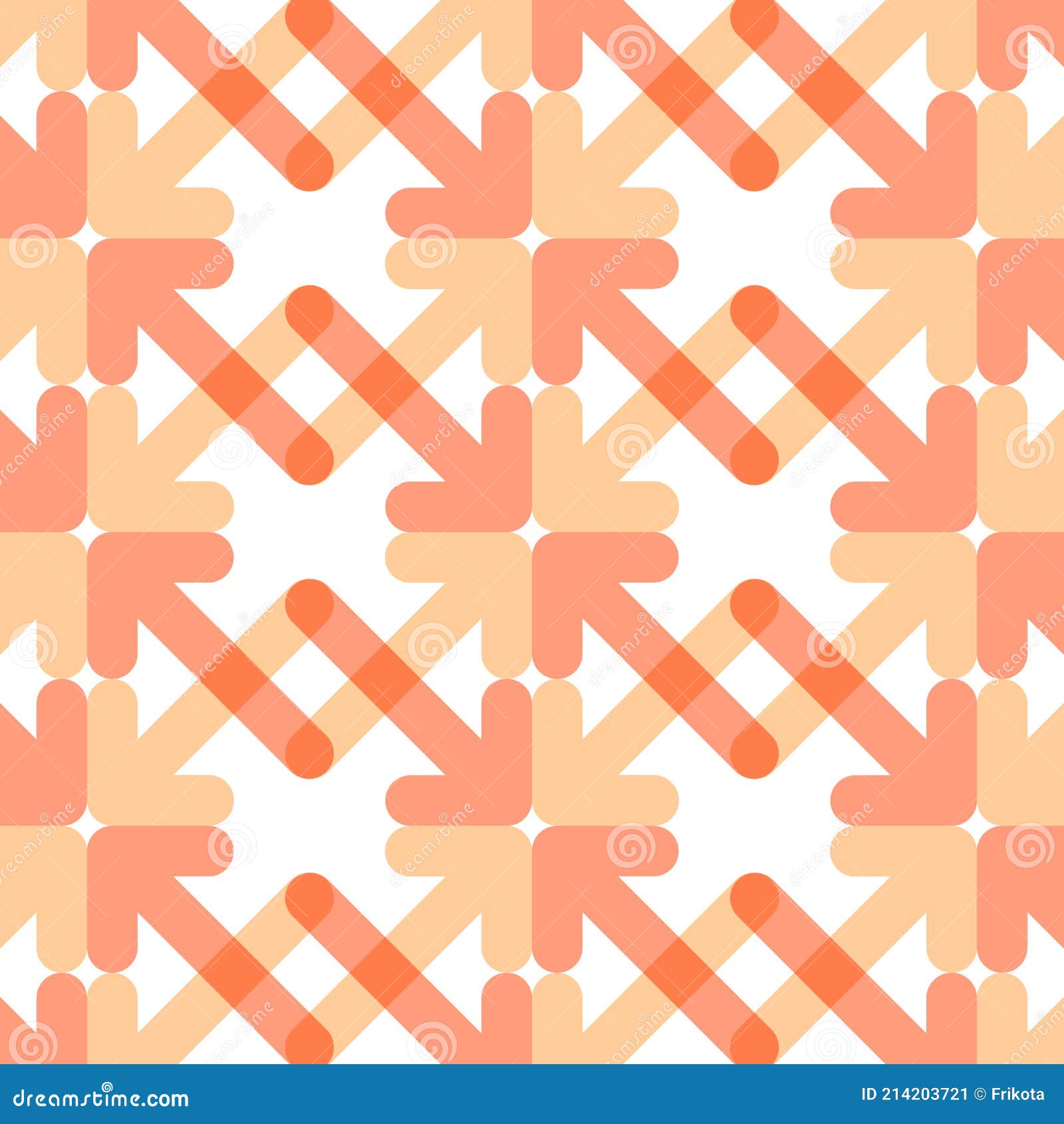 Orange Arrows Pattern. Vector Illustration, Flat Design Stock Vector ...