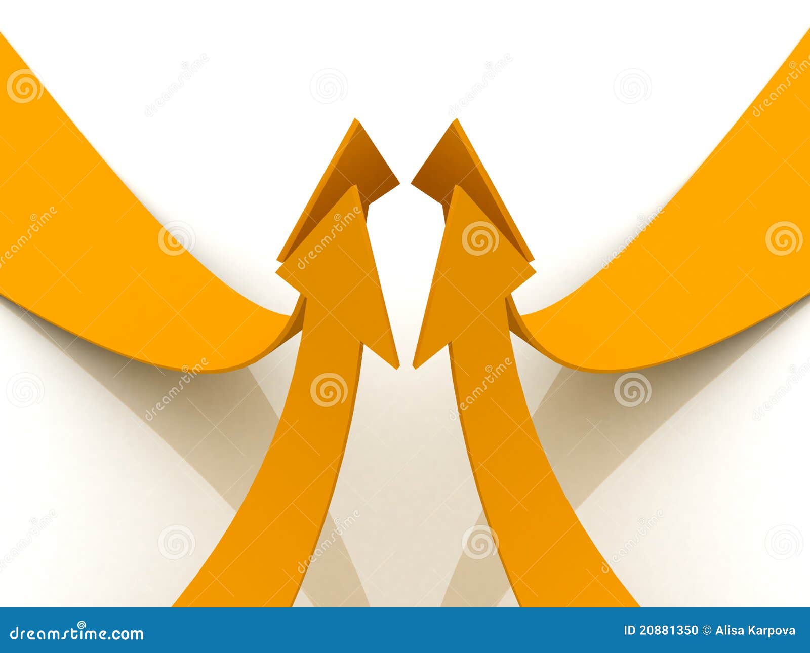 Orange Arrows Up Teamwork Concept Stock Illustration - Illustration of ...