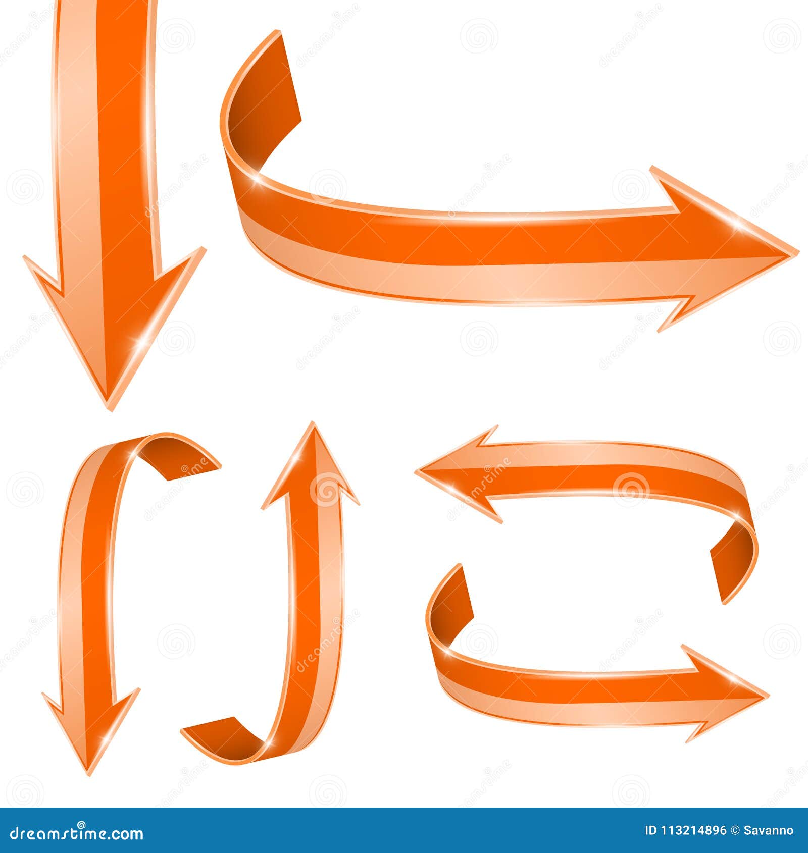 Orange Arrows. Vector 3d Illustration Stock Vector - Illustration of ...