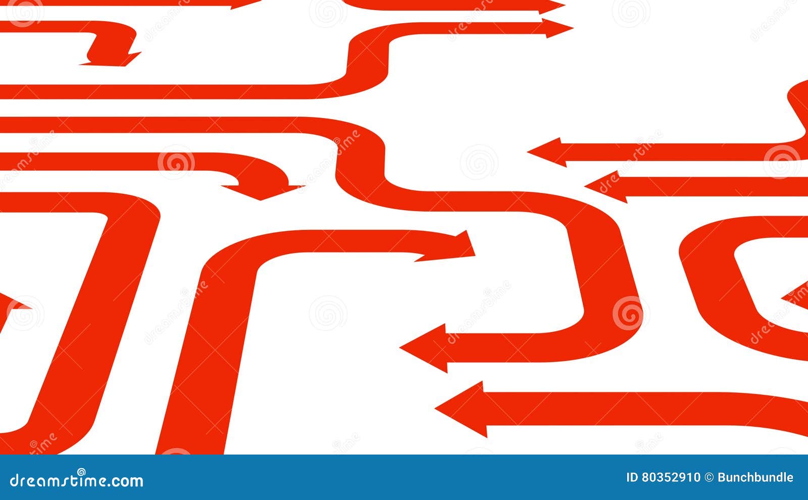 Orange Arrows on White Surface, 3d Illustration Stock Illustration ...