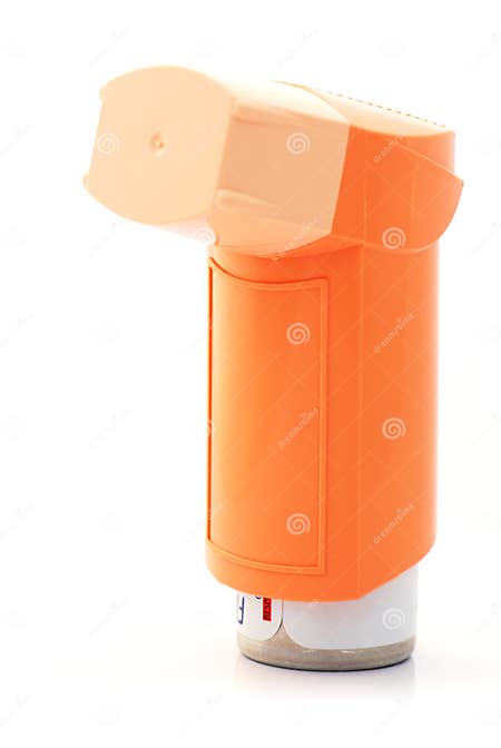 Orange asthma Inhaler stock photo. Image of coughing, isolated - 3237658