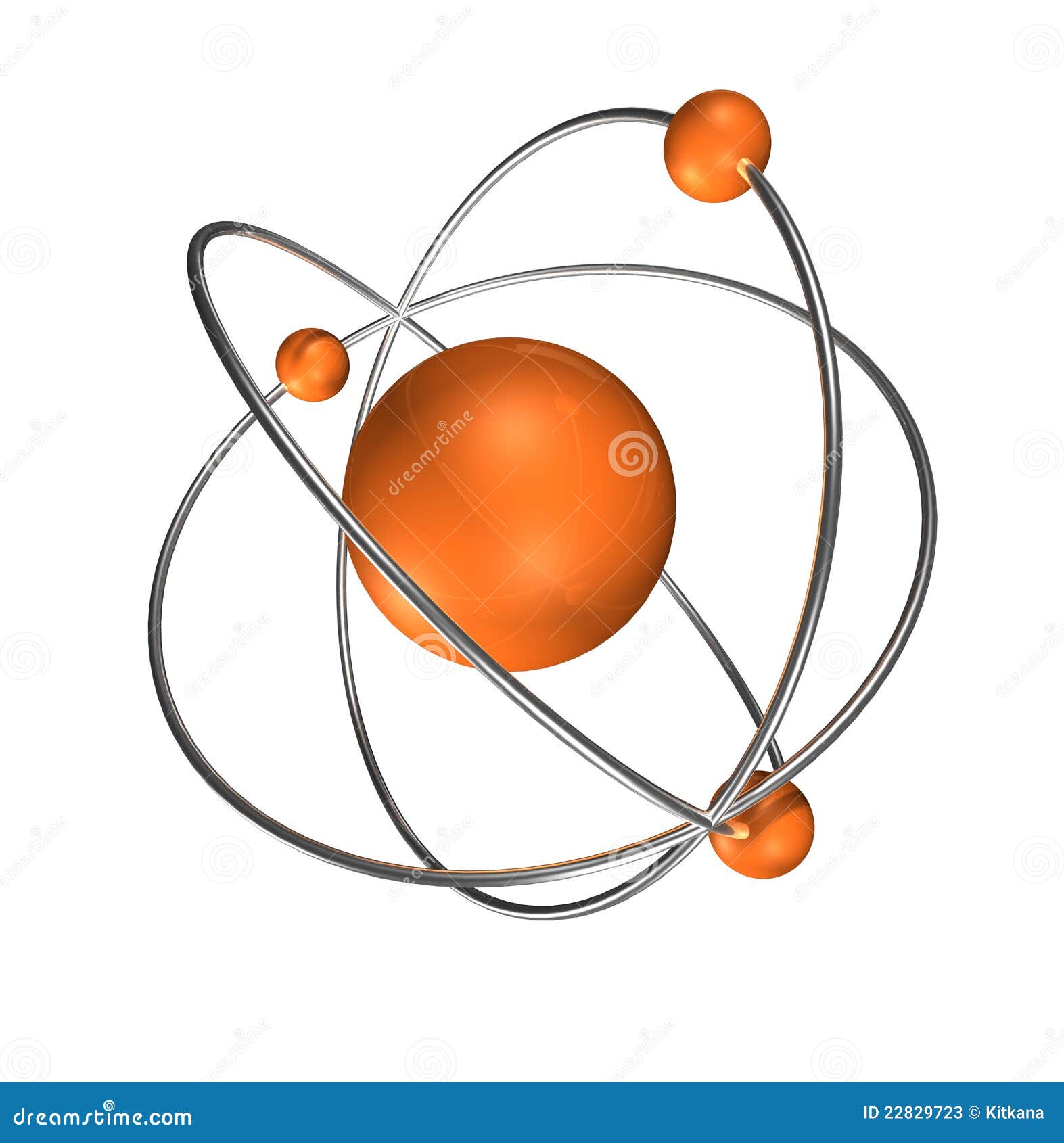Orange Atom on Grey Background Stock Illustration - Illustration of ...