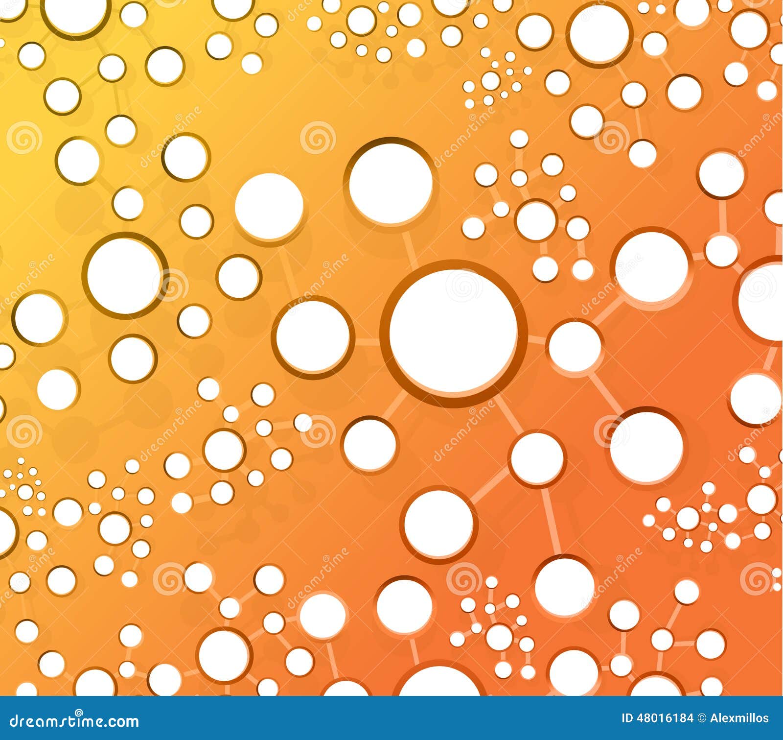 Orange Atom Link Network Illustration Stock Illustration - Illustration ...