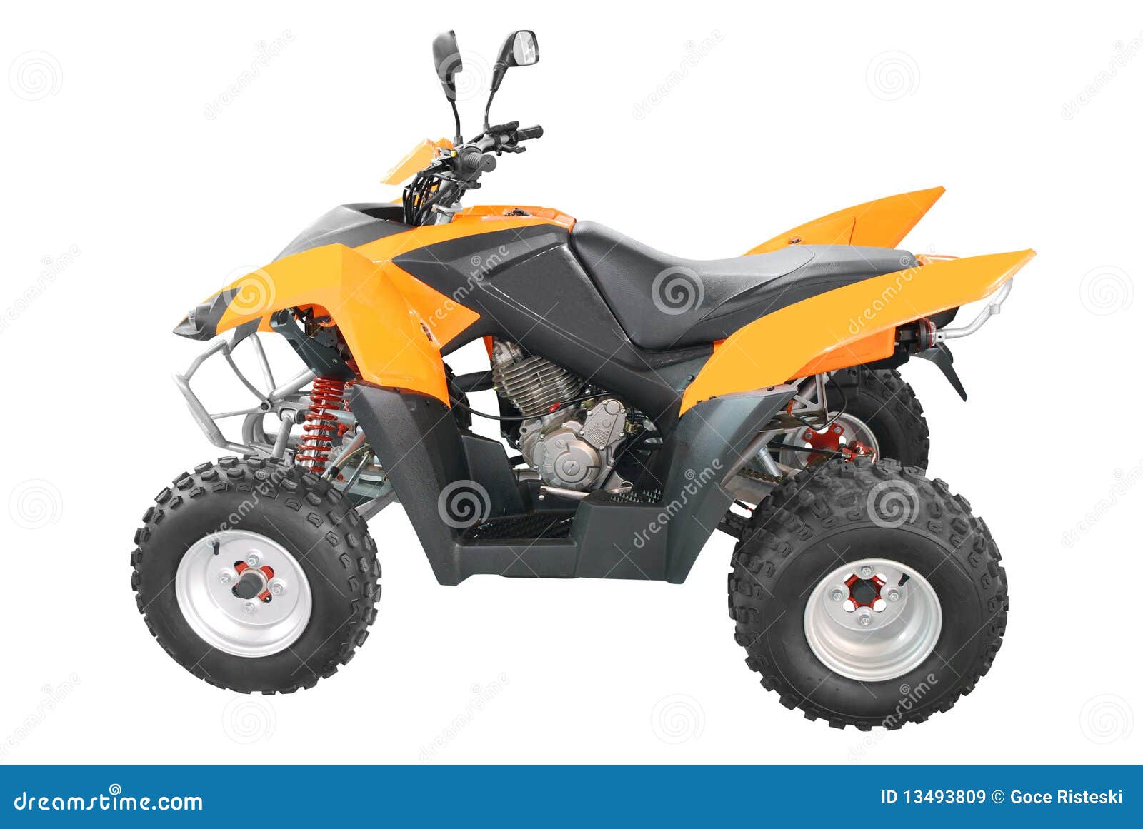 Orange atv isolated stock image. Image of terrain, country - 13493809