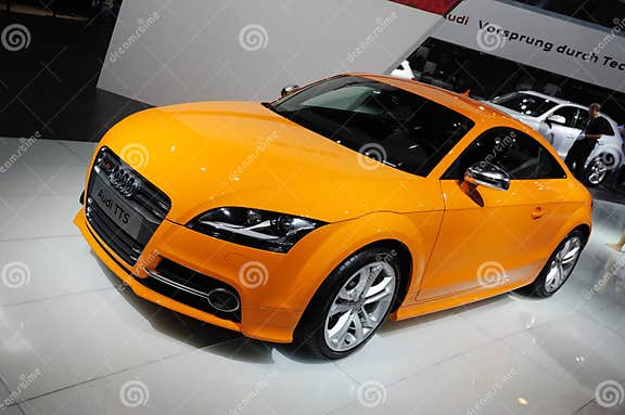 Orange audi tts editorial photography. Image of exhibition - 25878657