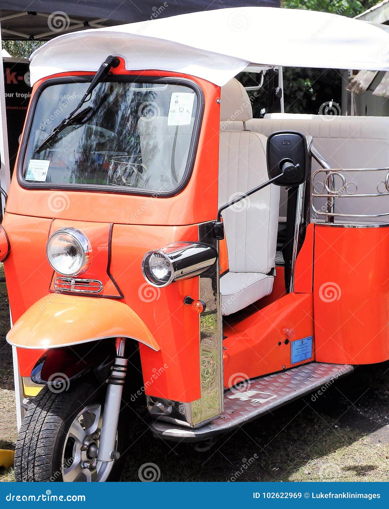 Orange Auto-Rickshaw stock image. Image of canvas, tourist - 102622969
