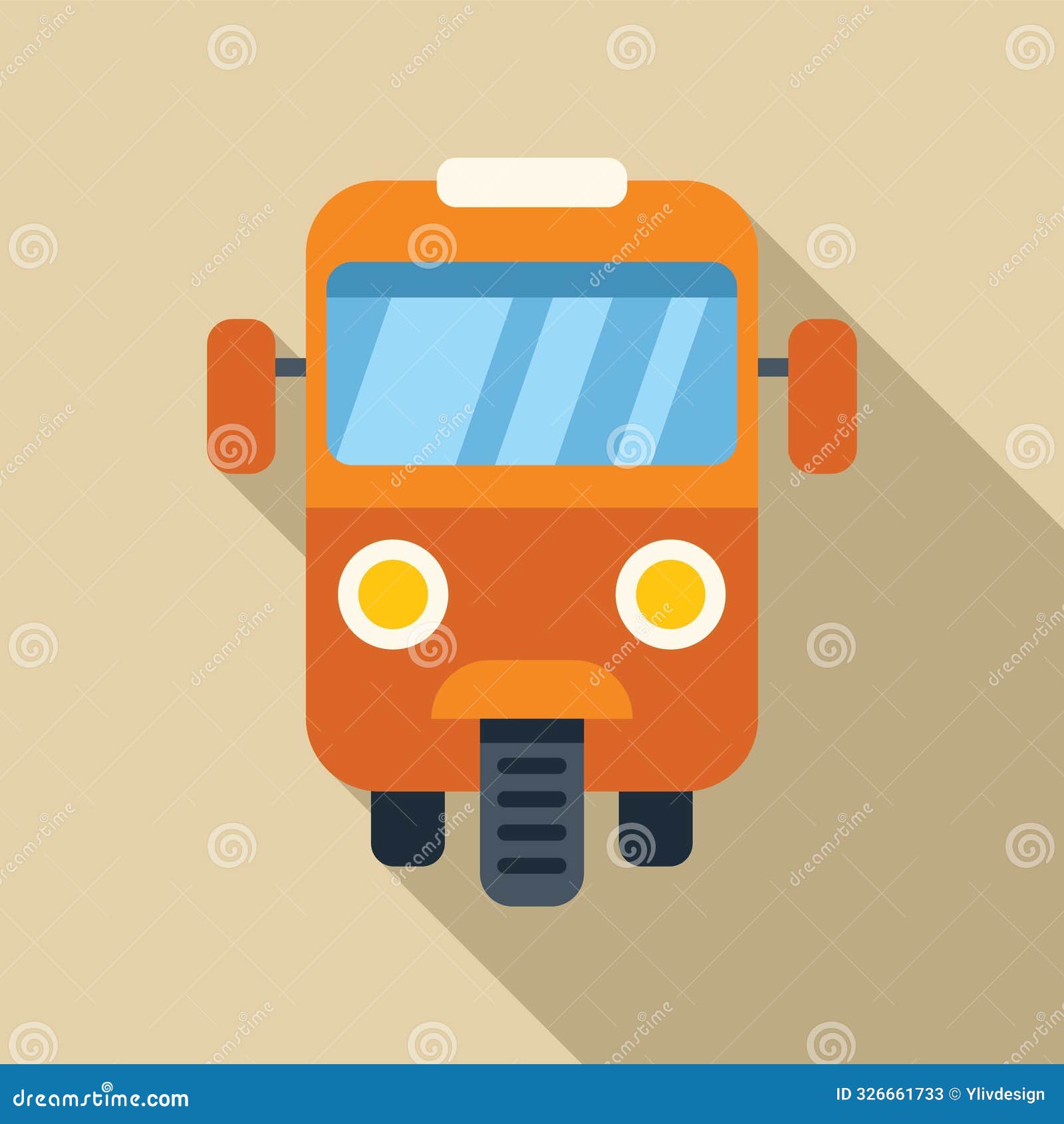 Orange Auto Rickshaw Front View with Long Shadow Stock Illustration ...