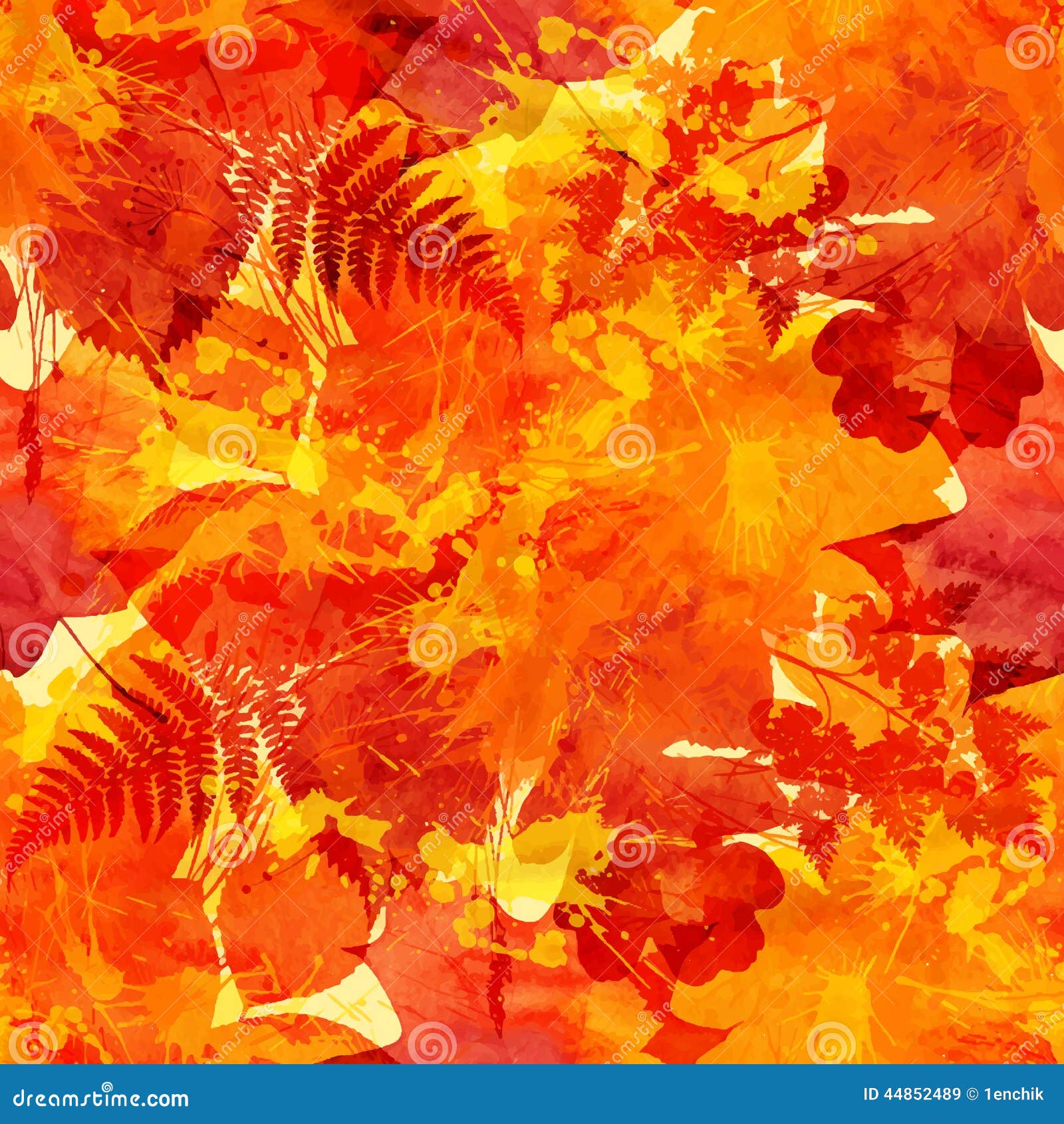 Orange Autumn Leaves Vector Seamless Pattern Stock Vector ...