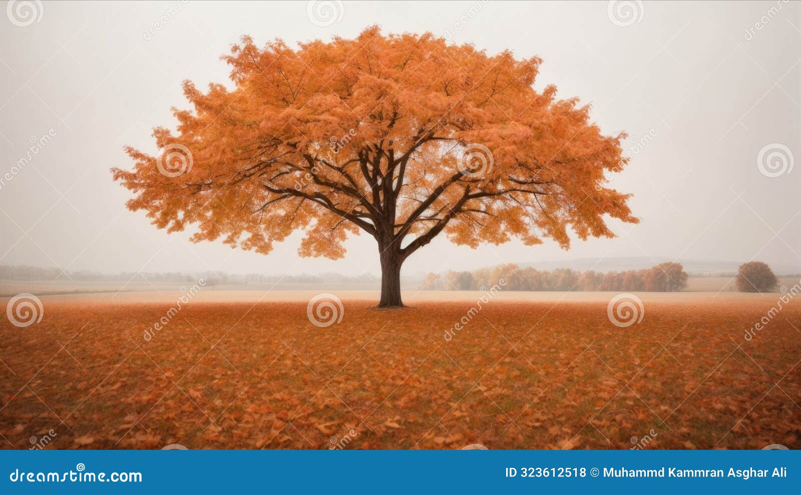 Orange Autumn Tree Isolated on White, Orange Autumn Maple Tree Isolated ...