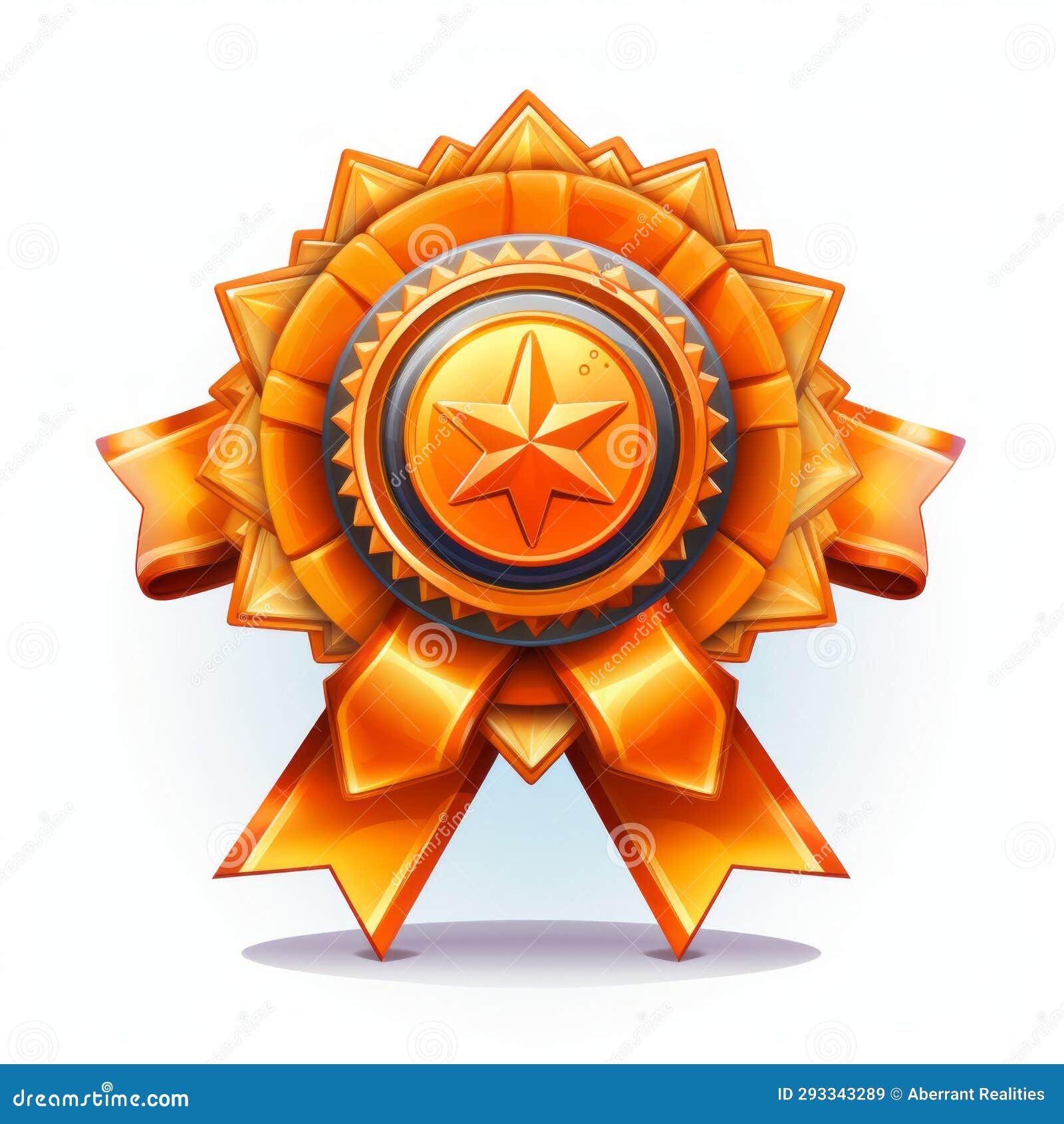 An Orange Award Ribbon on a White Background Stock Illustration ...