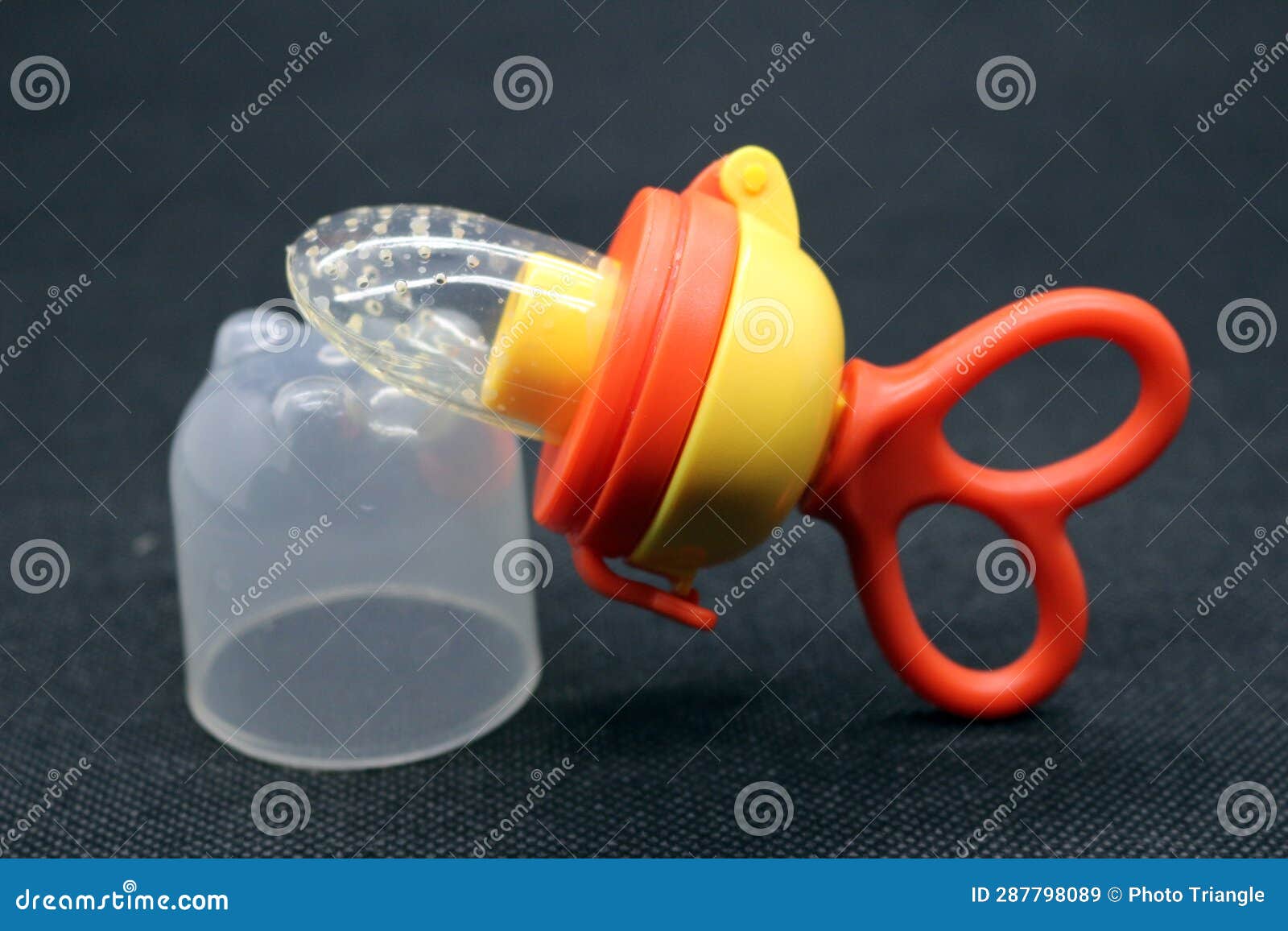 Orange Baby Pacifier with Lid Stock Image - Image of month, comfort ...