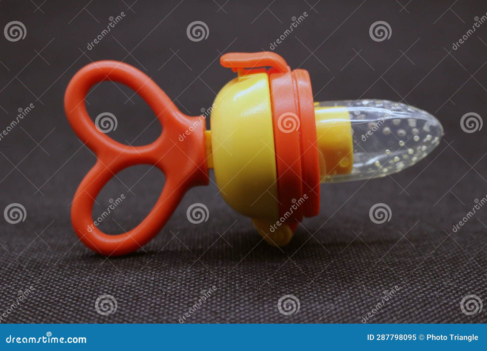 Orange Baby Pacifier with Lid Stock Image - Image of black, orthodontic ...