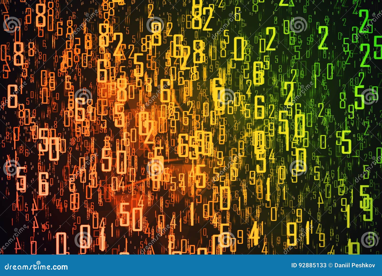 Orange Backdrop with Digits Stock Image - Image of background, black ...