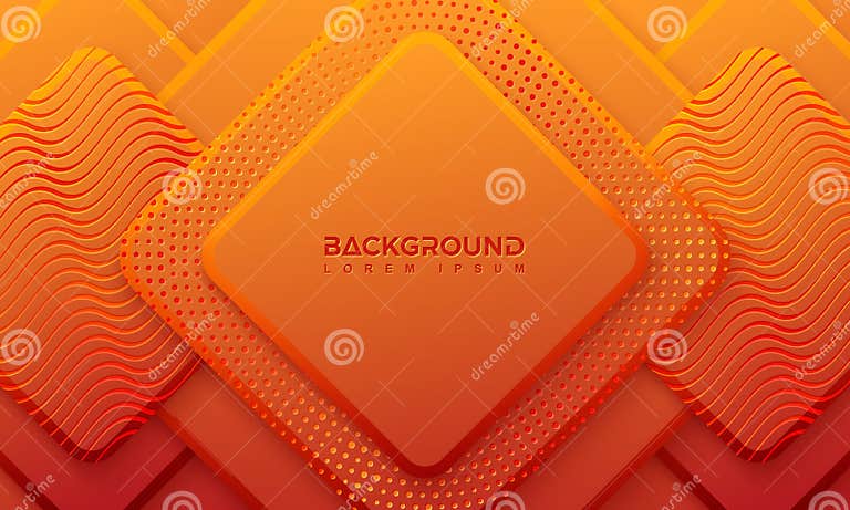 Orange Background with 3D Style. Ractangle Background with a ...