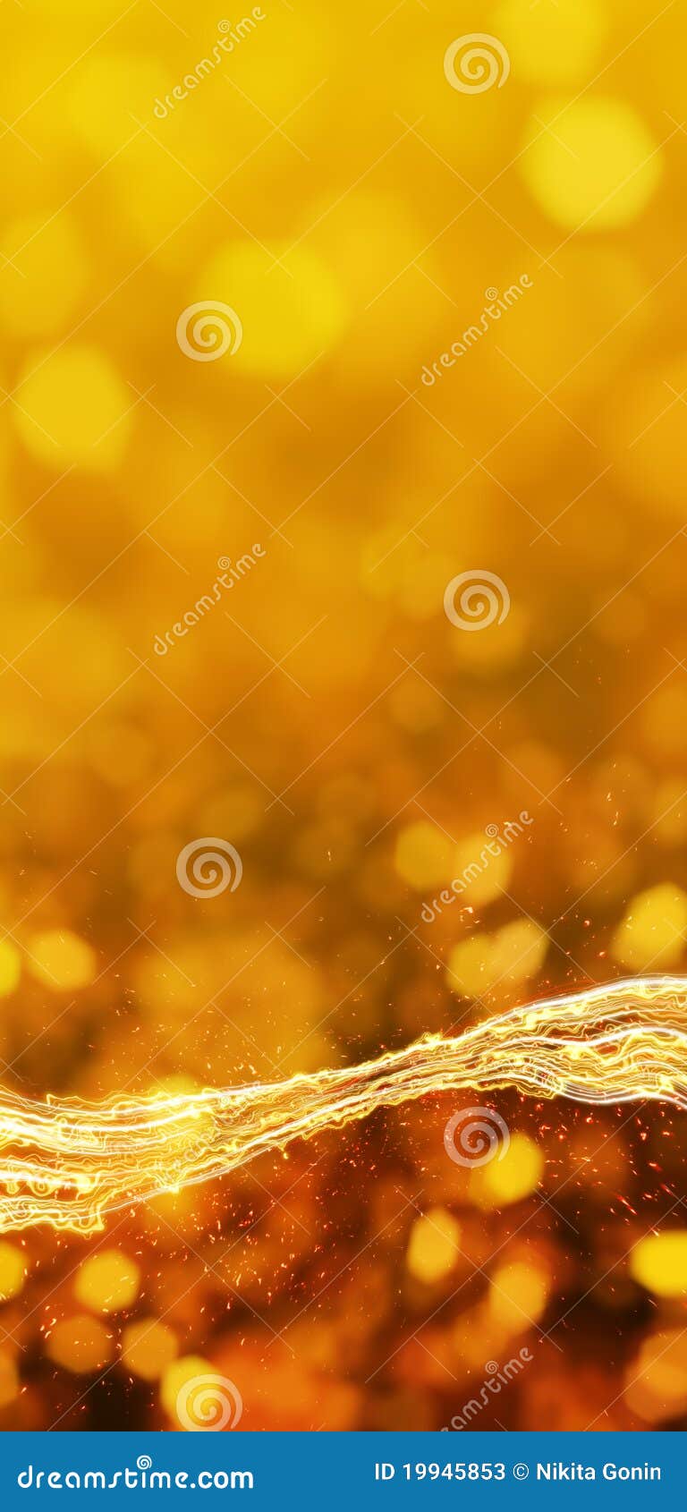 Orange Background Energy Beam and Blurred Lights Stock Illustration ...
