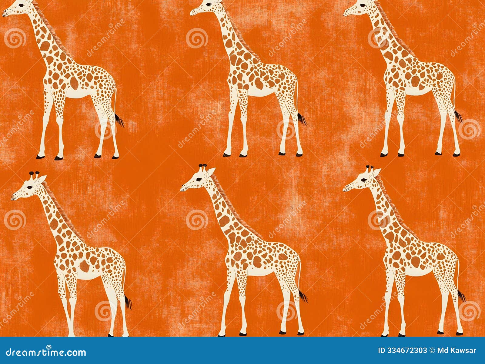 Orange Background Giraffe Pattern Fabric Texture Stock Illustration ...