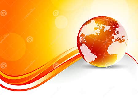 Orange Background with Globe Stock Vector - Illustration of abstract ...