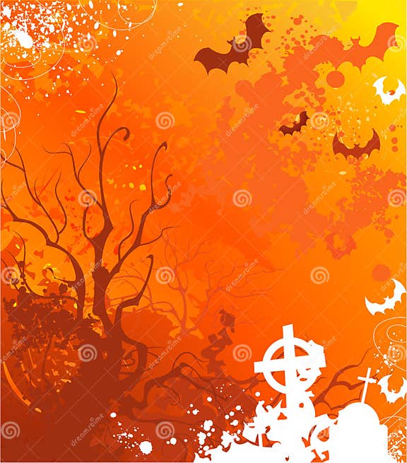 Orange Background on Halloween Stock Vector - Illustration of ...