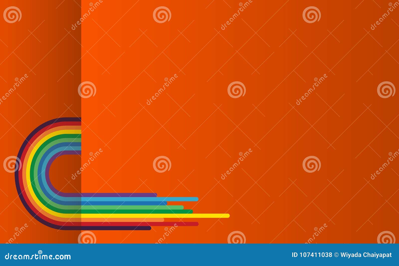 Orange Background with Rainbow Stock Vector - Illustration of blue ...