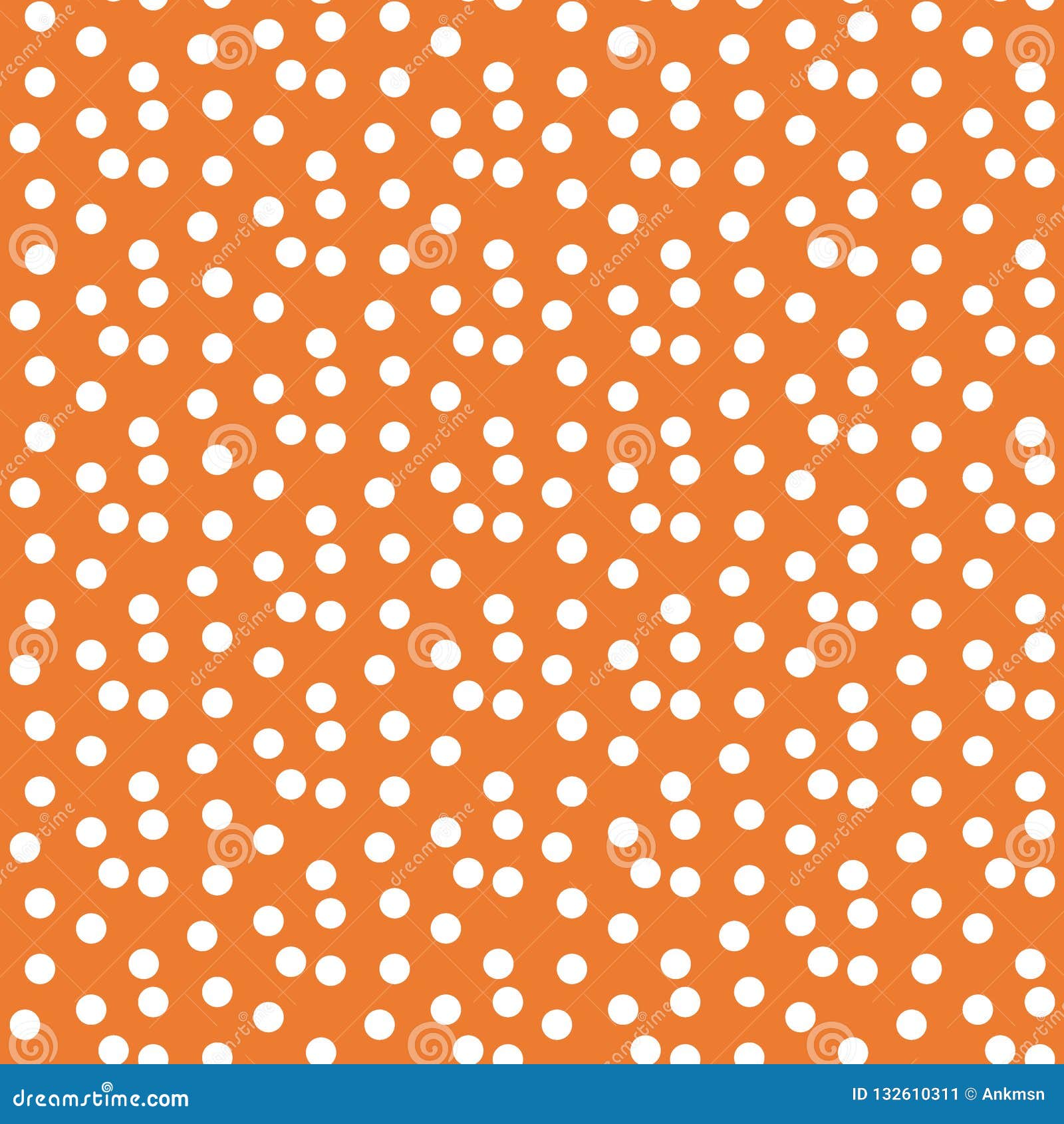 Orange Background Scattered Dots Polka Seamless Pattern Stock Vector ...