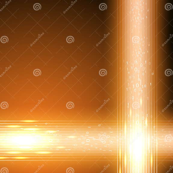 Orange Background with Stream of Binary Code Stock Vector ...