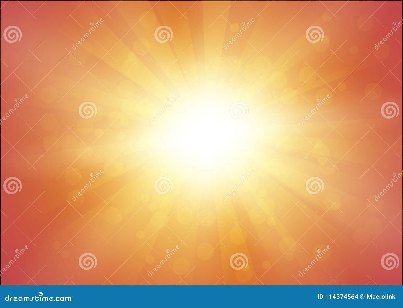 Orange Background with Sunshine and Flash with Rays - Abstract Vector ...