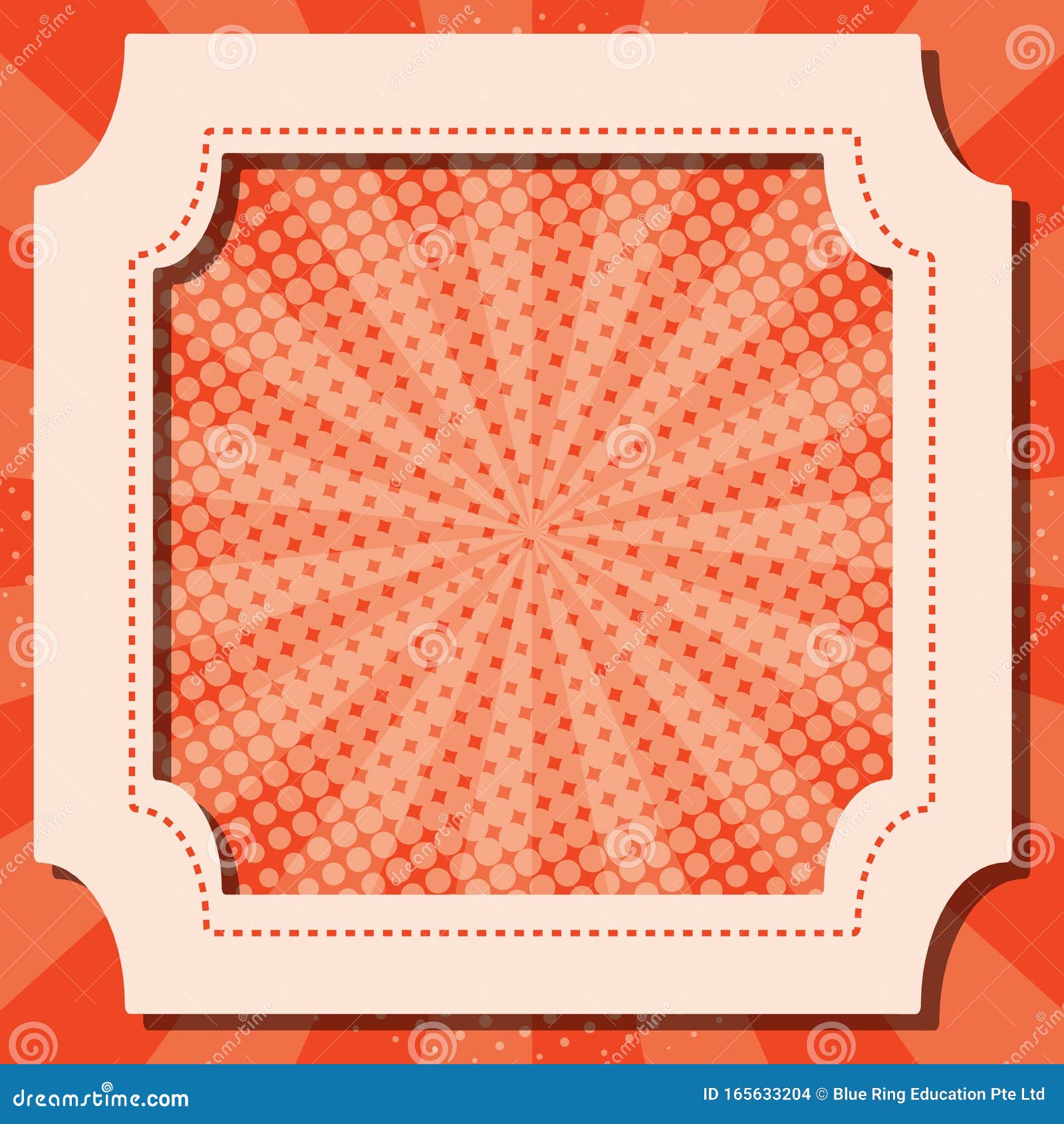 Orange Background Template with Frame Stock Illustration - Illustration ...
