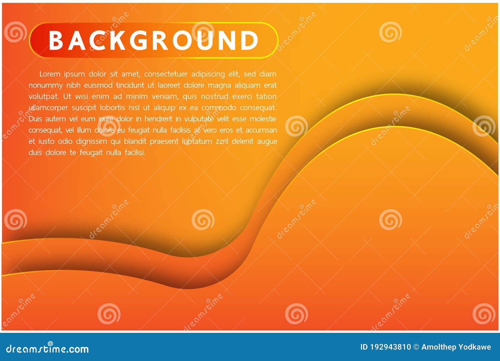 Orange Background Vector Lighting Effect Graphic for Text and Message ...