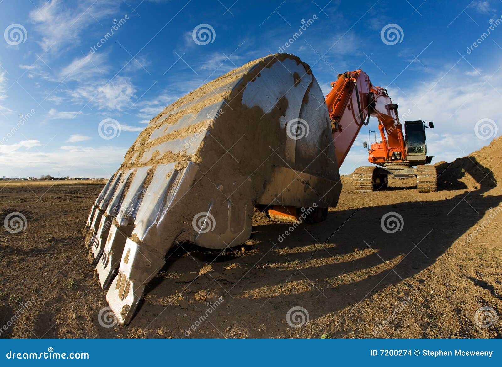 Orange backhoe stock photo. Image of excavator, dirt, equipment - 7200274