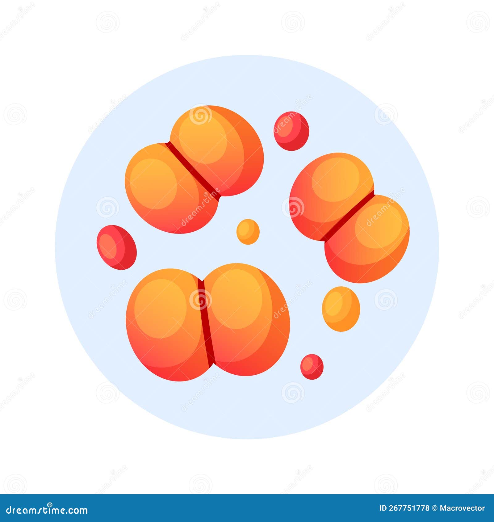 Orange Bacteria Circle Composition Stock Illustration - Illustration of ...